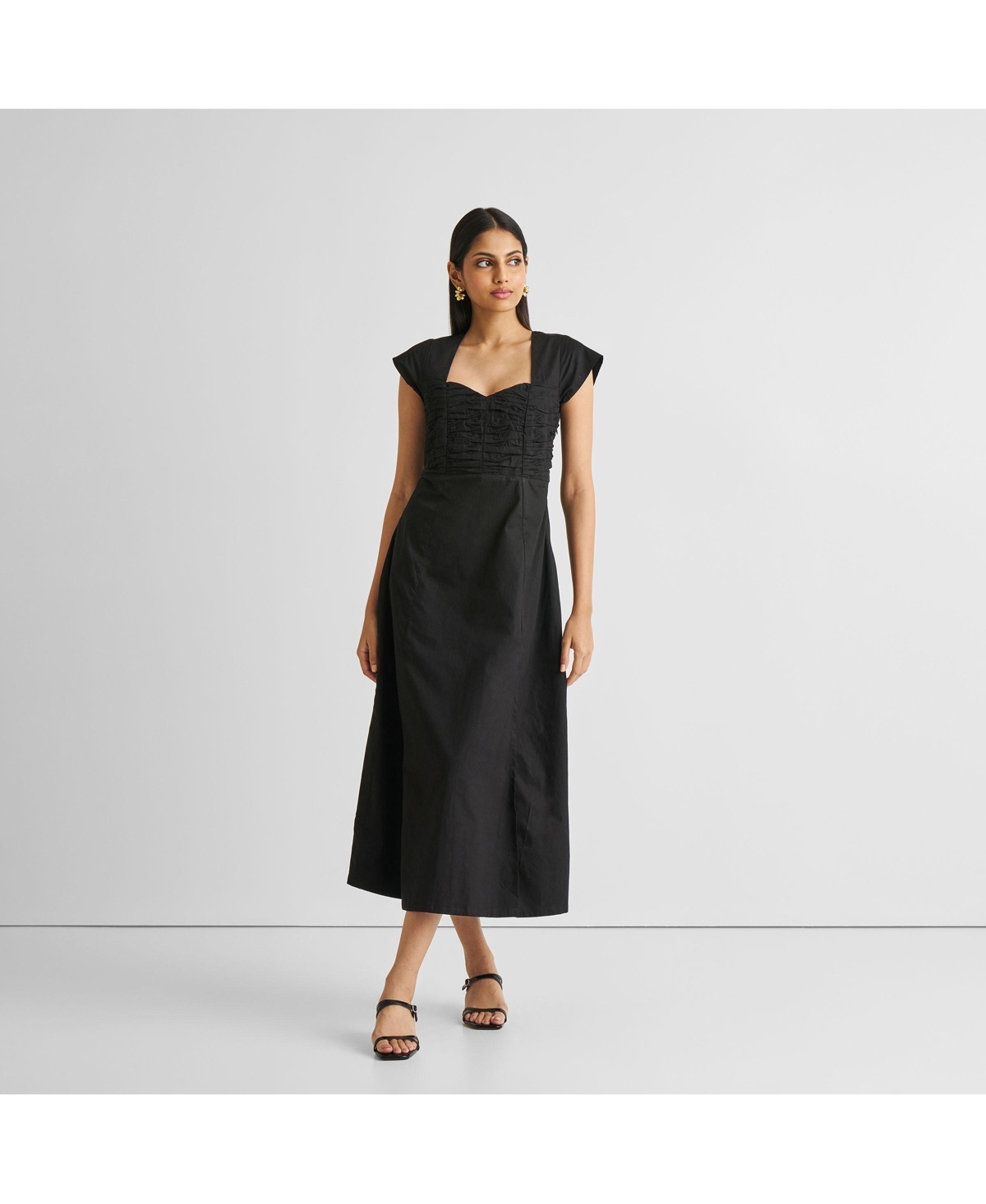 Click here for Reistor Womens Ruched Dress with Front Slit - Blac... prices