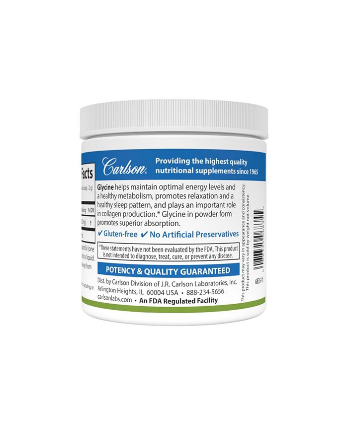 Carlson Labs Carlson - Glycine Powder, 2000 mg Glycine, Amino Acid ...
