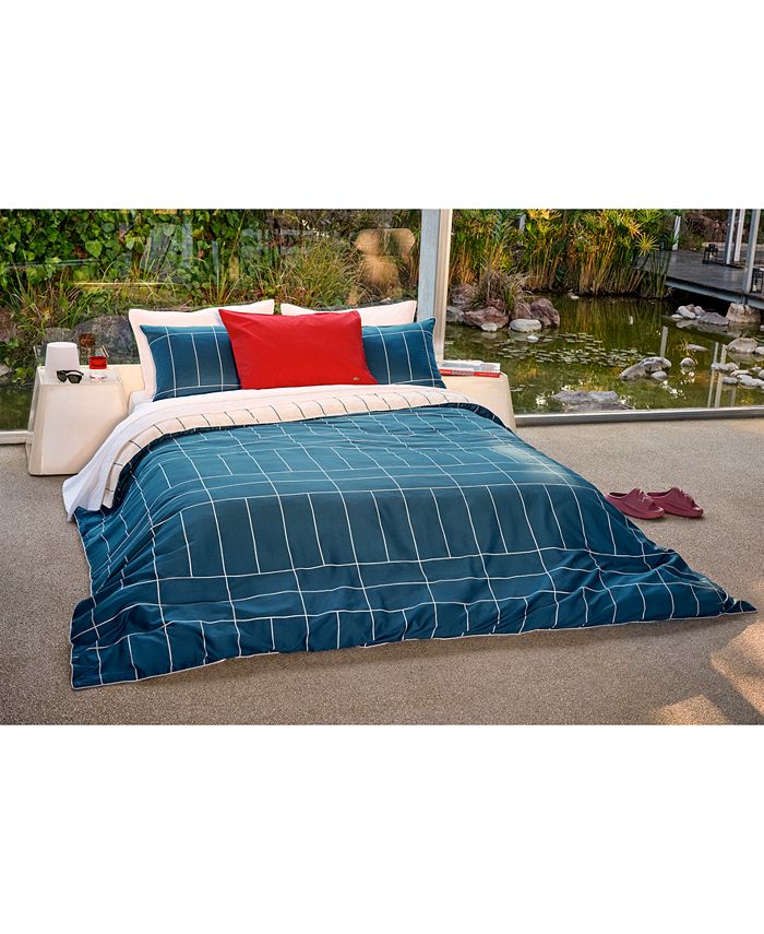 Lacoste Home Ashcombe 3 Piece Check Comforter Set, King - Macy's