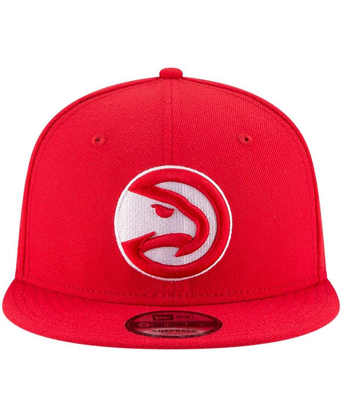 New Era Men's Red Atlanta Hawks Official Team Color 9FIFTY Snapback Hat ...