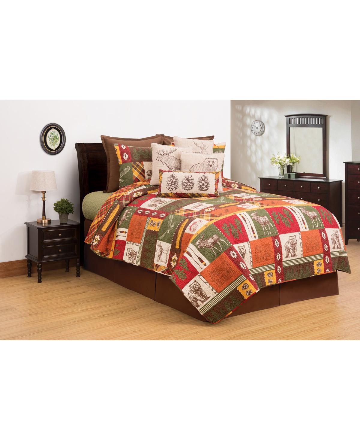 Click here for Keaton Bear Deer Brown Cabin Lodge King 3 Piece Qu... prices