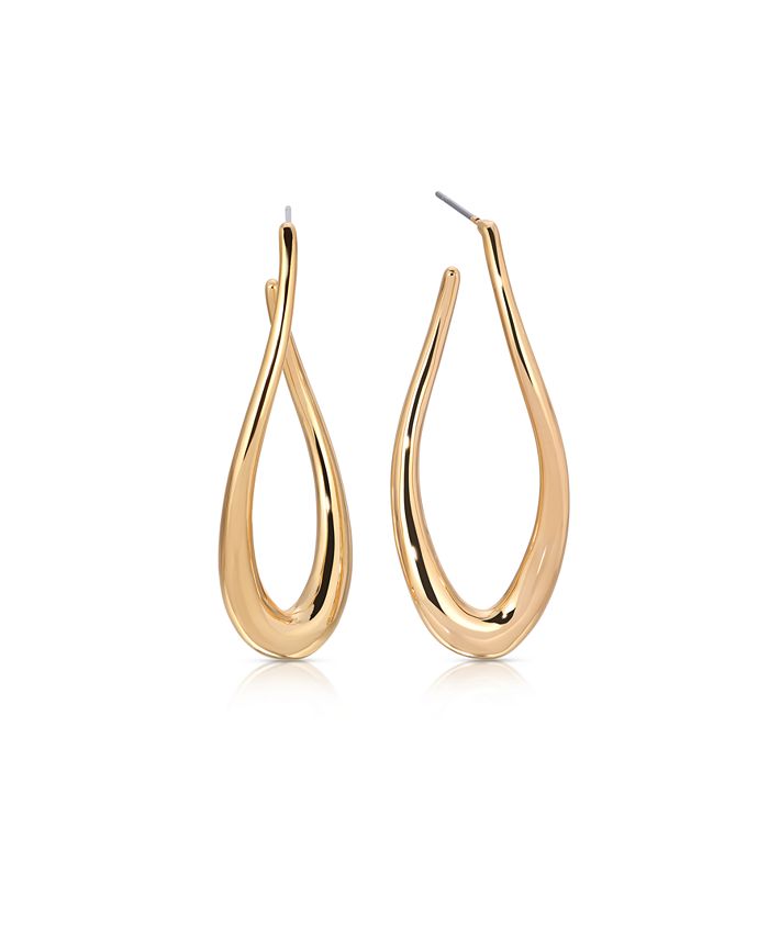 ETTIKA Oblong 18k Gold Plated Abstract Hoop Earring - Macy's