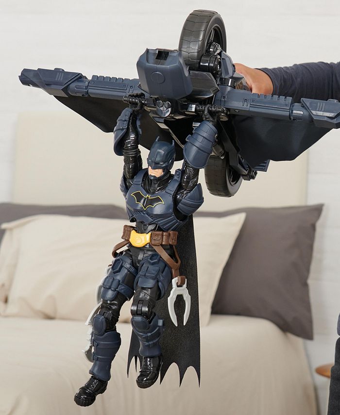 DC Comics Batman Batcycle, Converting 2-in-1 Batcycle Batglider, Figure ...