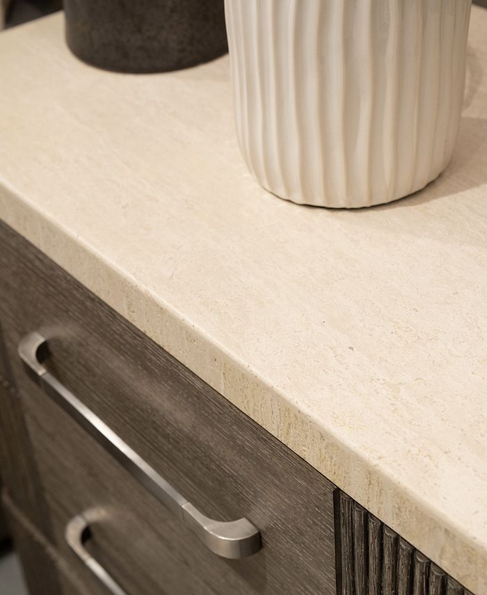 Furniture Frandlyn Stone Top Nightstand - Macy's