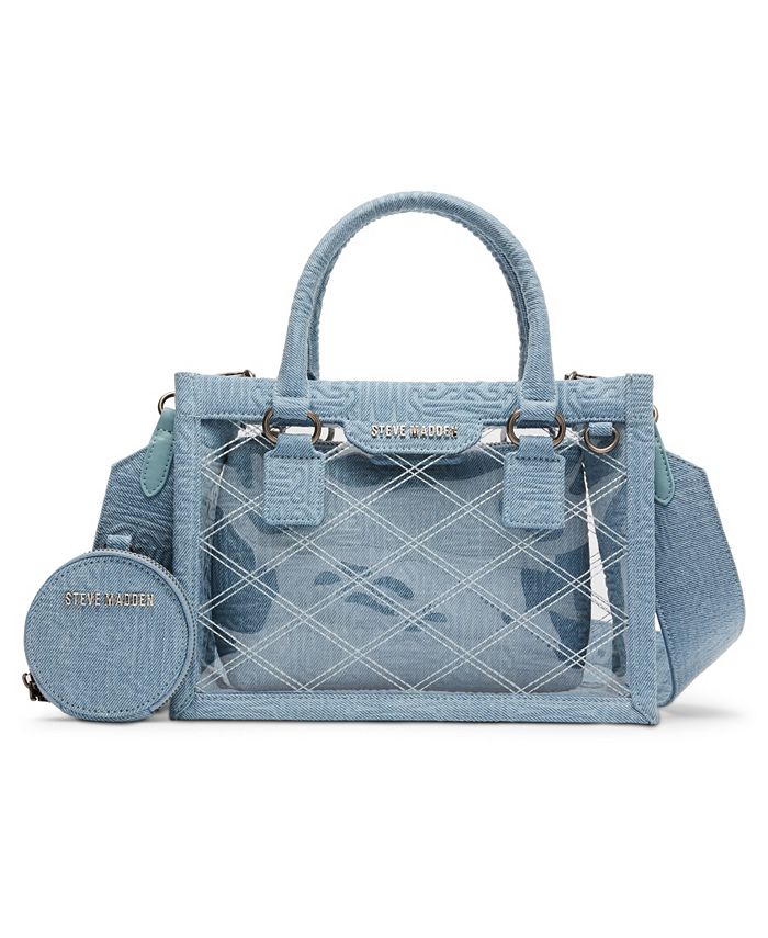 Steve Madden Celene Clear Box Tote with Denim - Macy's