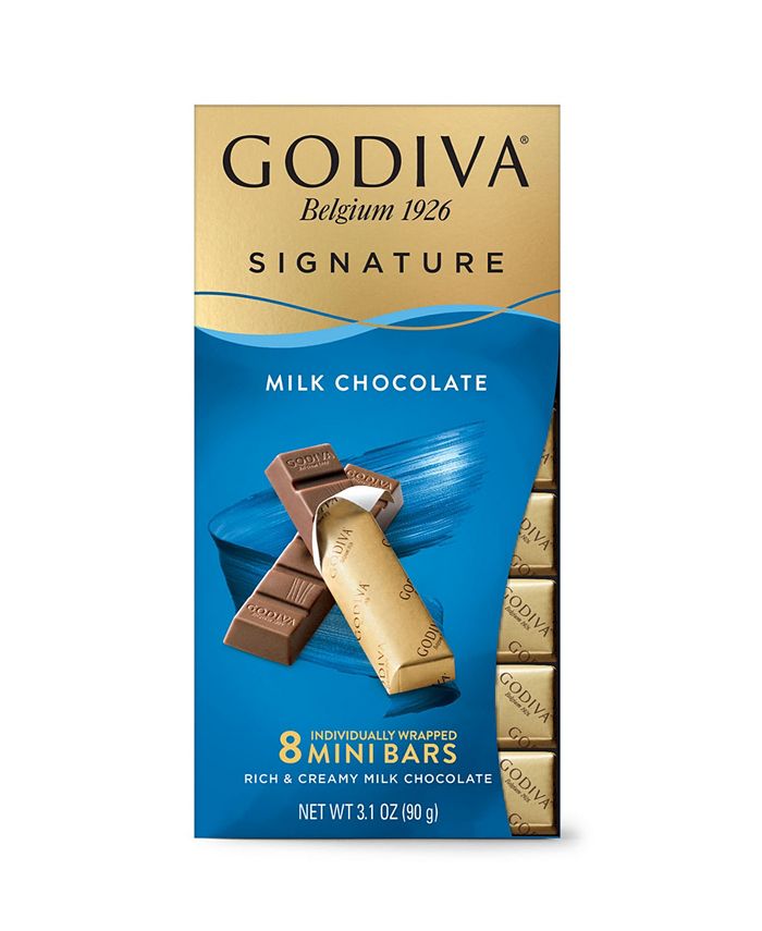 Godiva Signature Milk Chocolate Mini Bars, Set of 12 - Macy's