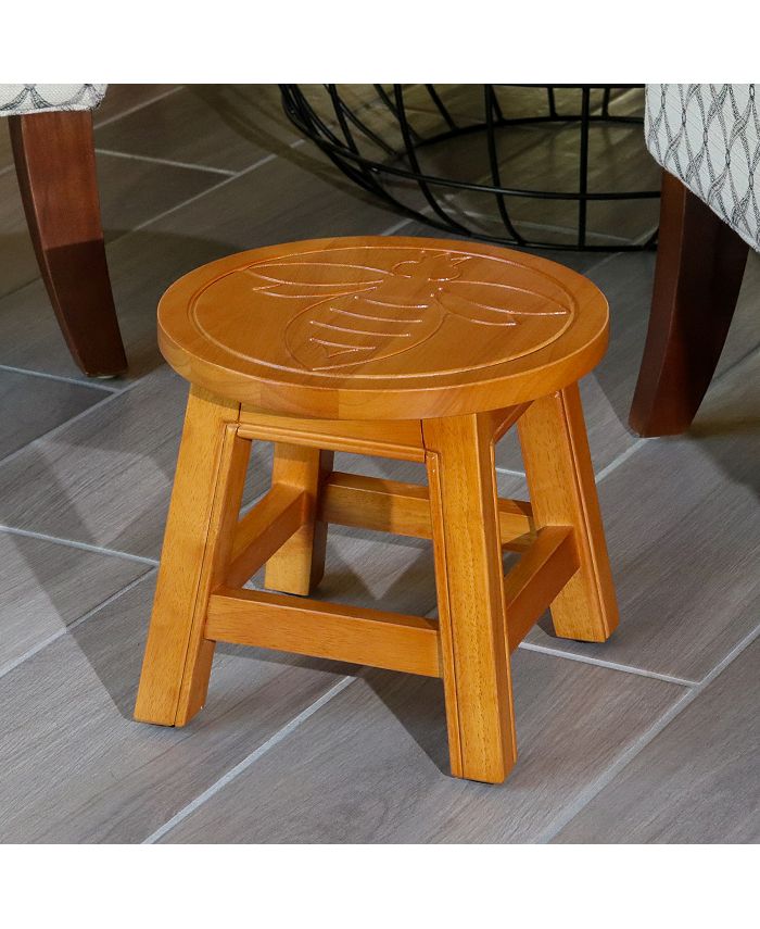 Simplie Fun Carved Wooden Step Stool, Queen Bee - Macy's