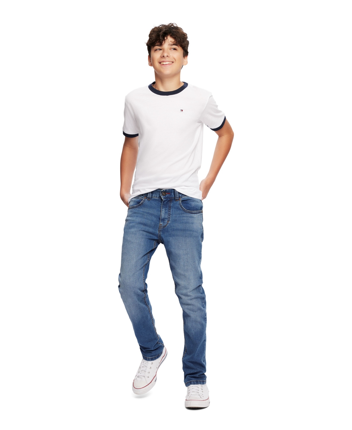 Click here for Tommy Hilfiger Big Boys Contrast Trim Embroidered... prices
