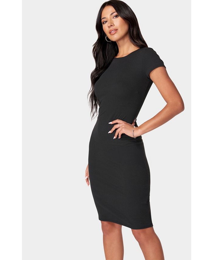 Bebe Women's Rib Knee Length T Shirt Dress - Macy's