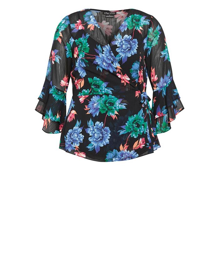 CITY CHIC Plus Size Charlie Print Top - Macy's