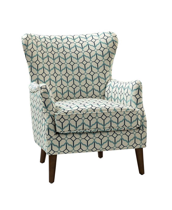 Hulala Home Lammey Comfy Floral Fabric Pattern Armchair with Wingback Design - Macy's