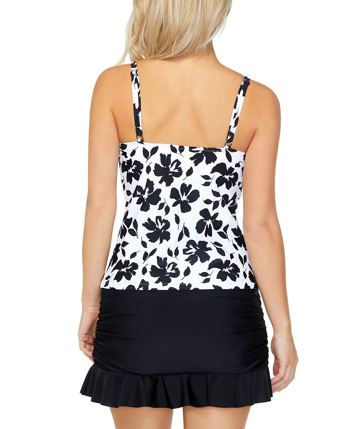 Island Escape Womens Gemini Tankini Top And Ruffled Swim Skirt Created
