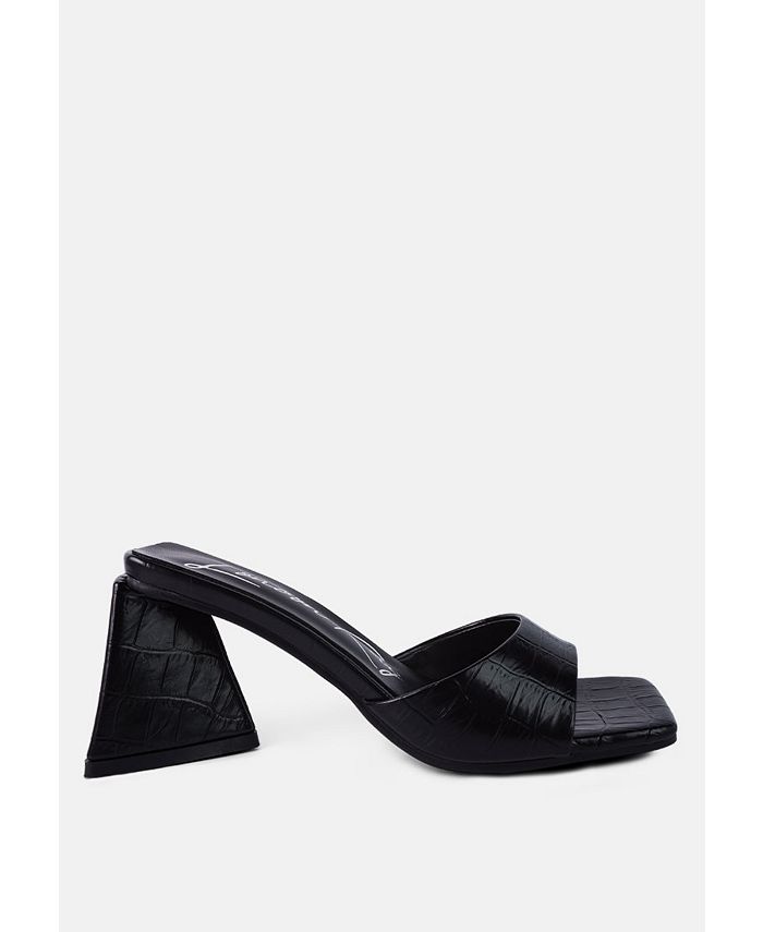 London Rag trinity croc pattern triangle heel sandals - Macy's