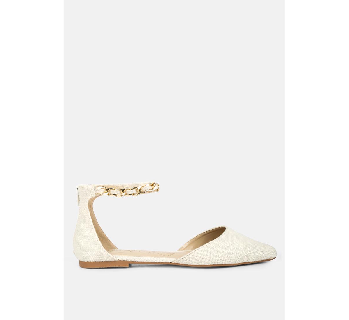Click here for Buqisi Chain Embellished Flat Sandals - White prices