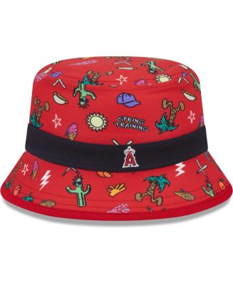 Toddler Boys and Girls New Era Red Los Angeles Angels Spring Training Icon Bucket Hat - Macy's
