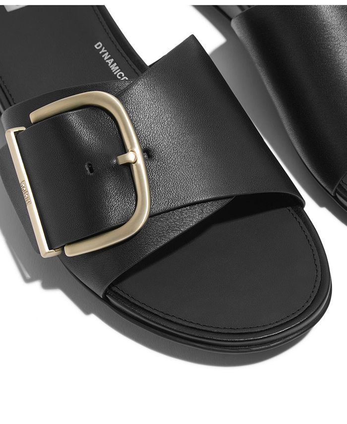 FitFlop Women's Gracie Maxi-Buckle Leather Slides - Macy's