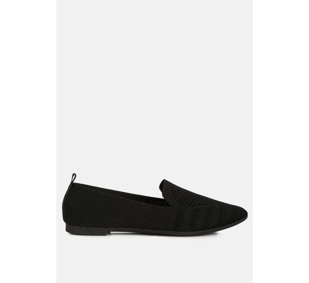 Click here for Akili Knit Textile Solid Flats Women - Black prices
