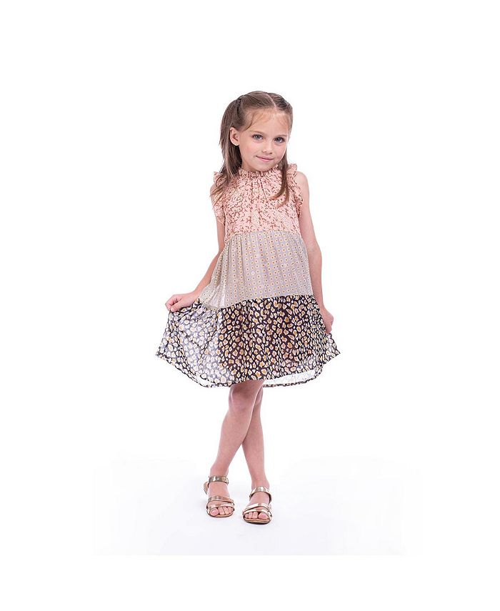 IMOGA Collection Child Tilly Feather Printed Chiffon Woven Dress - Macy's
