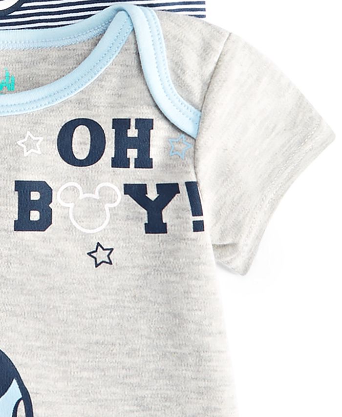 Disney Baby Boys Mickey Mouse Bodysuits, Pack of 3 - Macy's