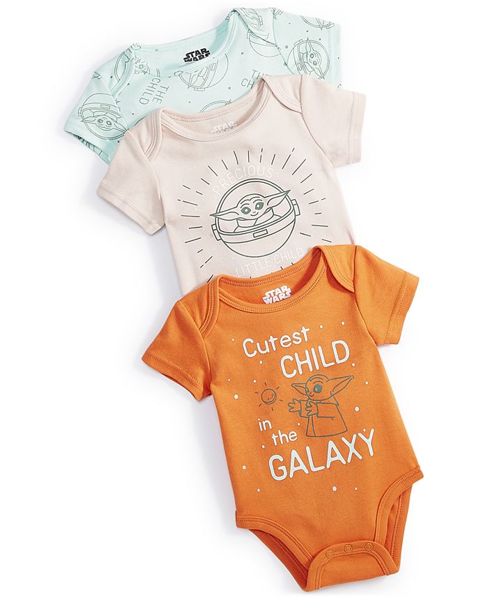 Disney Baby 3 Pack Baby Yoda Bodysuits - Macy's
