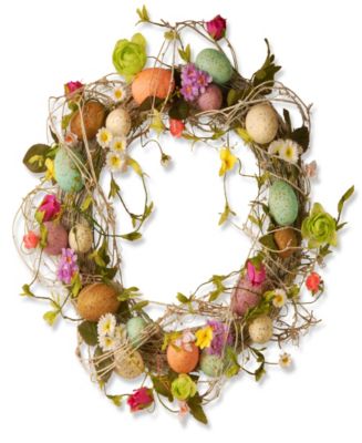 National Tree Company 18" Garden Accents Easter Egg Wreath - Macy's