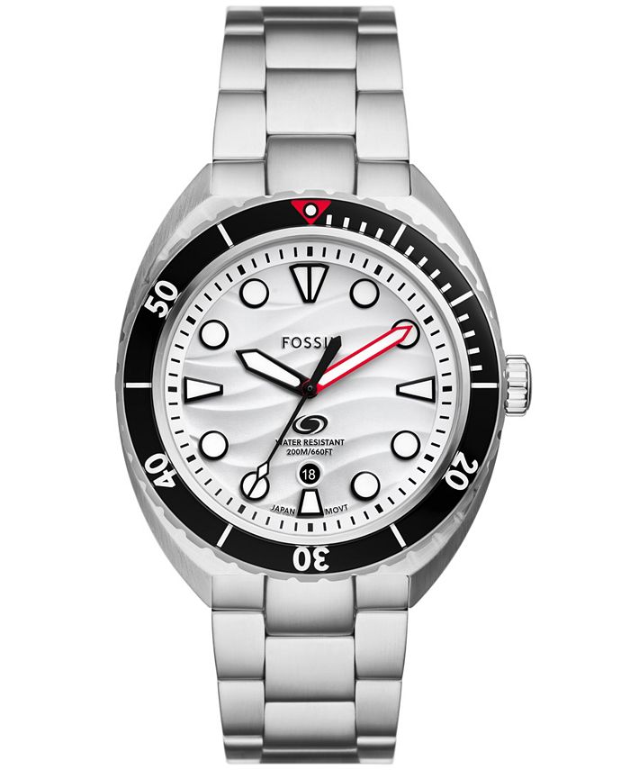 Fossil Men's Breaker Three-Hand Date Stainless Steel Watch 42mm - Macy's