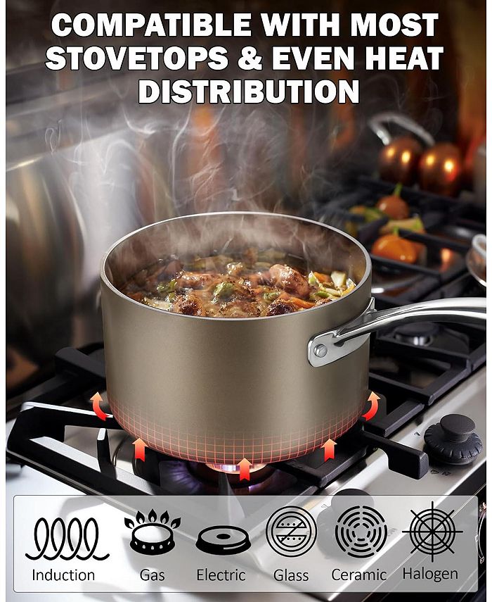 Cooks Standard 2-Quart Saucepan Hard Anodized Ceramic Nonstick with ...