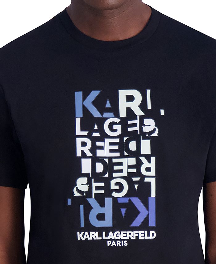 KARL LAGERFELD PARIS Men's Broken Letters Logo T-Shirt - Macy's