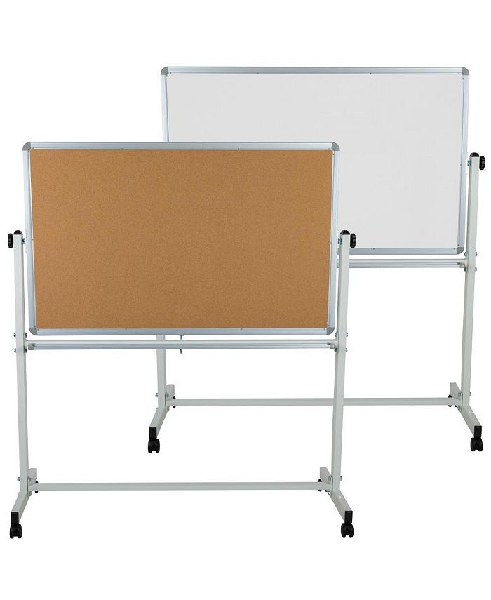 EMMA+OLIVER Reversible Mobile Cork Bulletin Board And White Board Stand ...
