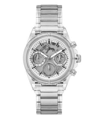 GUESS Women's Multifunction Clear Nylon Watch 39mm - Macy's