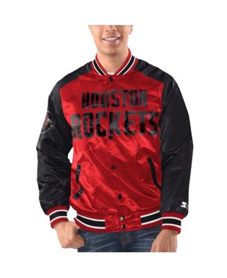 Men's Starter Red, Black Houston Rockets Renegade Satin Full-Snap ...