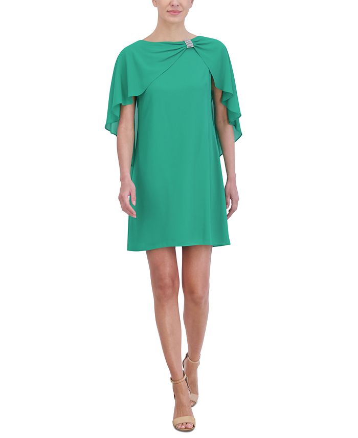 Jessica Howard Petite Chiffon Capelet Dress - Macy's