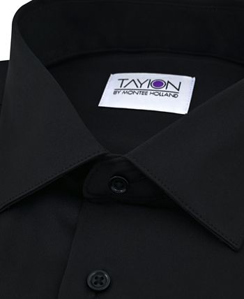 Tayion Collection Men's Sateen Solid Dress Shirt - Macy's