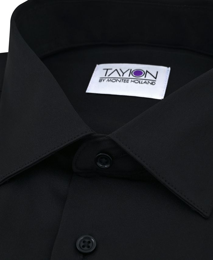 Tayion Collection Men's Sateen Solid Dress Shirt - Macy's
