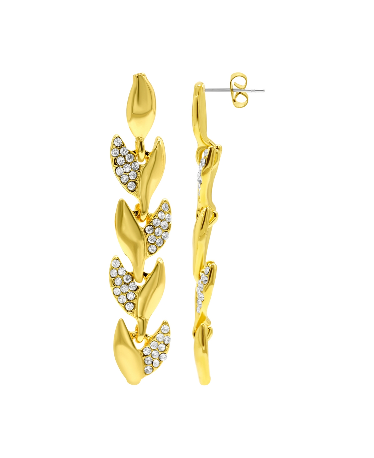 Click here for Adornia 14K Gold-Plated Crystal Leaf Earrings - Go... prices