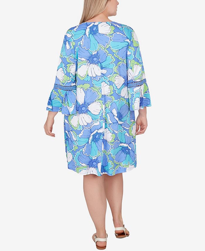 Ruby Rd. Plus Size Floral Puff Print Dress - Macy's