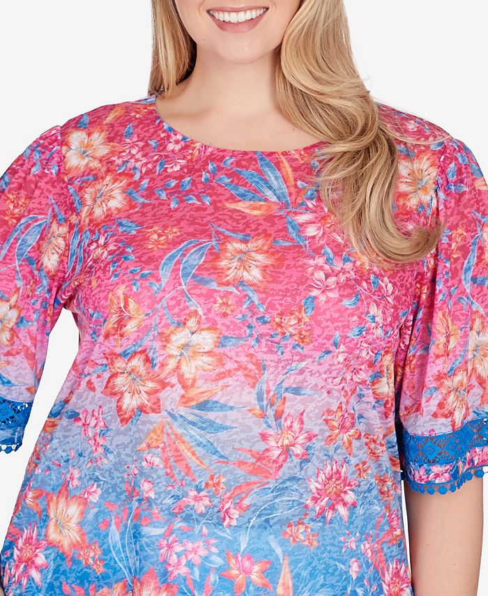 Ruby Rd Plus Size Ombre Floral Top Macys