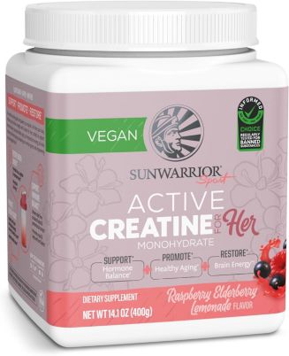 Sunwarrior Active Creatine for HER, Monohydrate Powder Micronized PreWorkout Recovery Supplement ...
