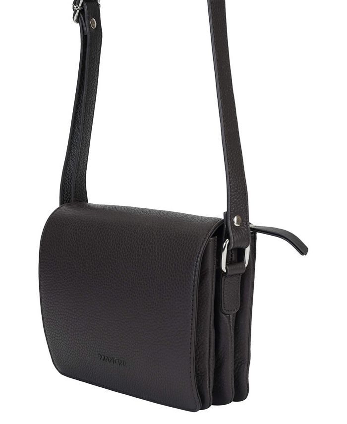 Mancini Pebble Leather Connie Crossbody Handbag - Macy's