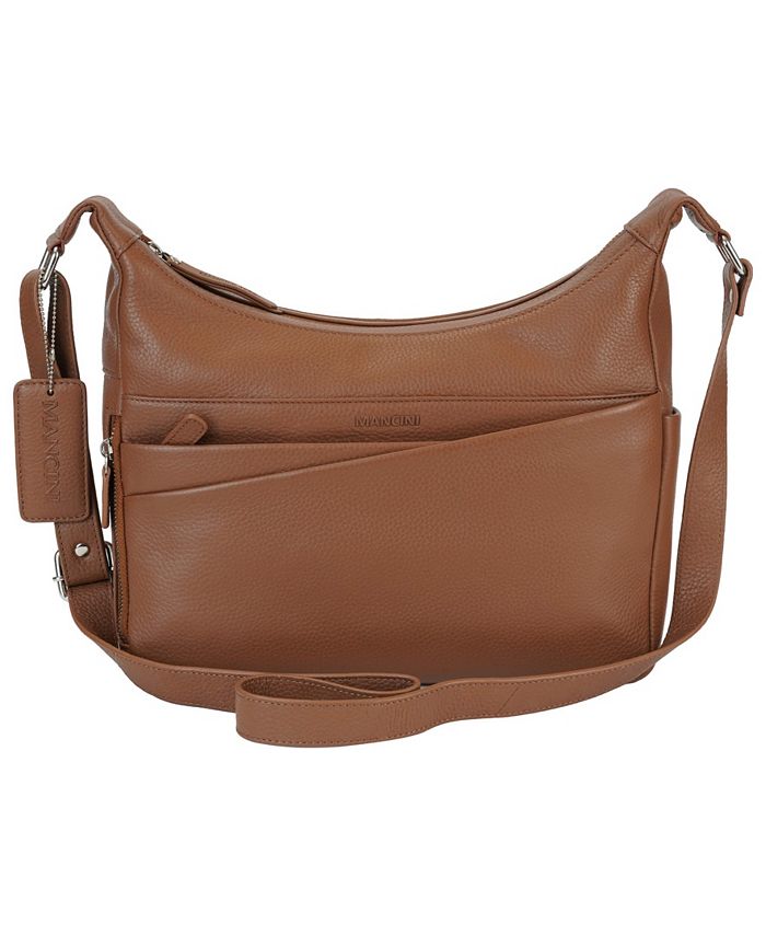 Mancini Pebble June Leather Crossbody Handbag - Macy's