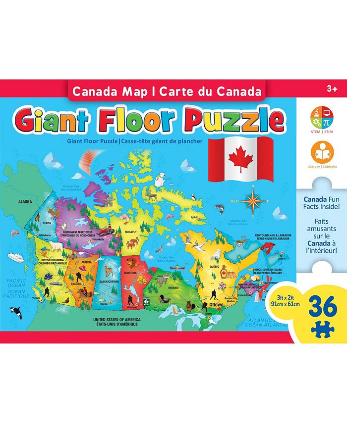 Masterpieces Educational - Canada Map 36 Piece Floor Jigsaw Puzzle - Macy's