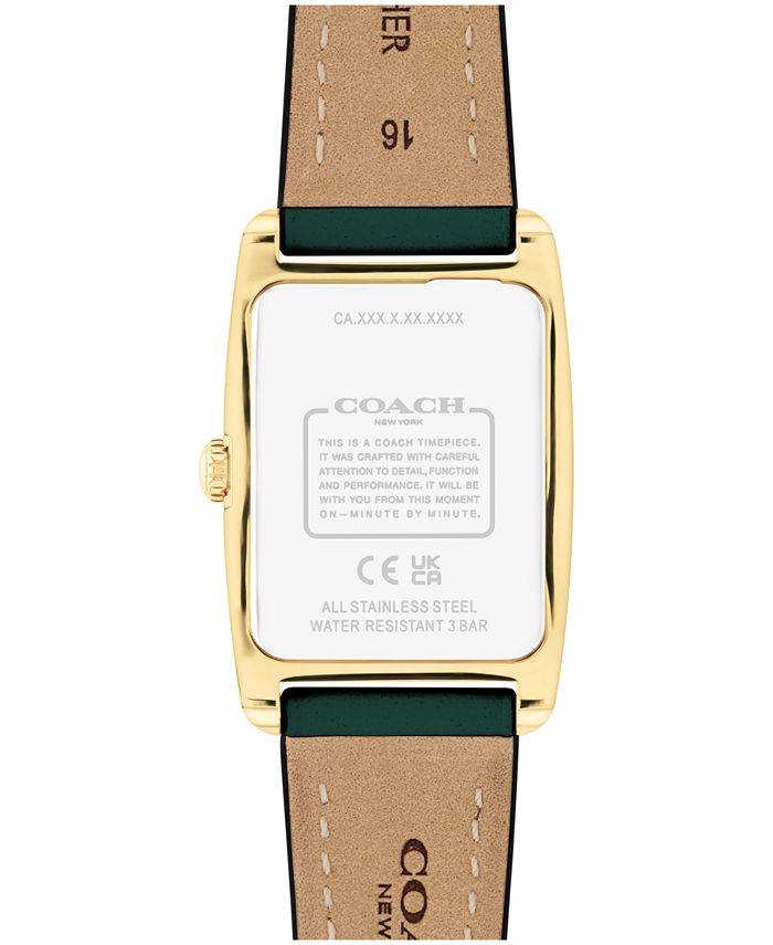 COACH Women's Reese Green Leather Watch 24mm - Macy's