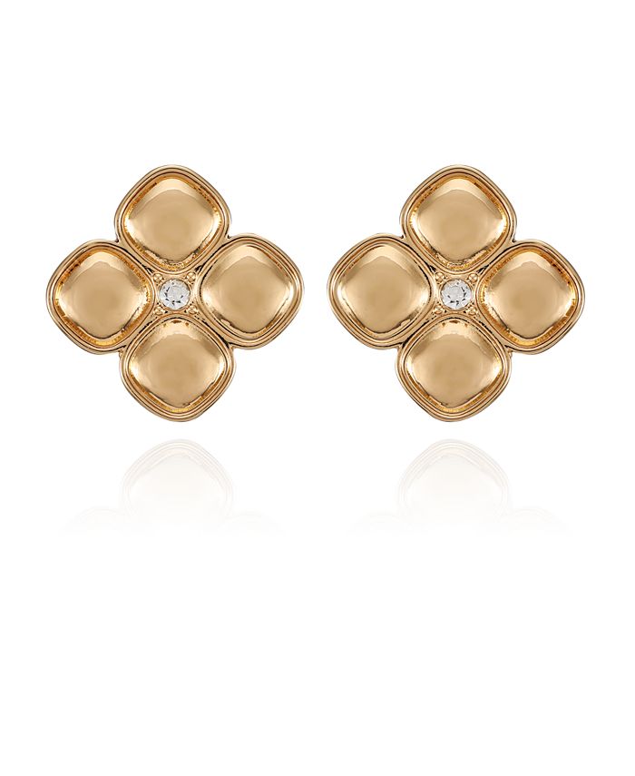 T Tahari Gold-Tone Clip On Button Earrings - Macy's