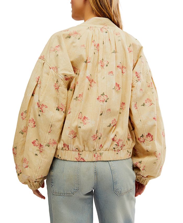 Free People Women's Cotton Rory Rose-Print Bomber - Macy's