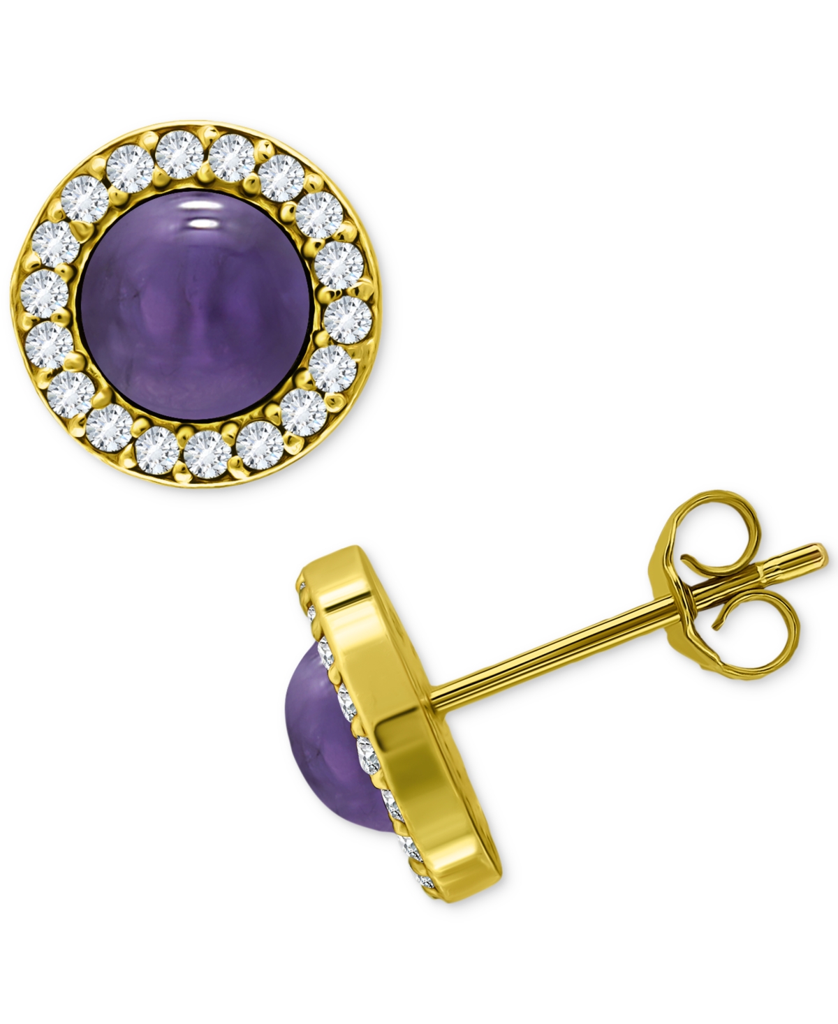 Click here for Giani Bernini Onyx & Cubic Zirconia Halo Stud Earr... prices