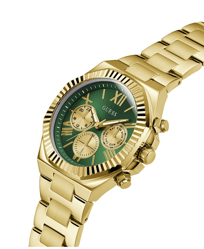 GUESS Men's Multi-Function Gold-Tone 100% Steel Watch, 44mm - Macy's