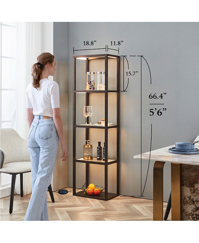 FENLO Fantasy Plus - Glass Display Shelf Floor Lamp with Fully Dimmable ...