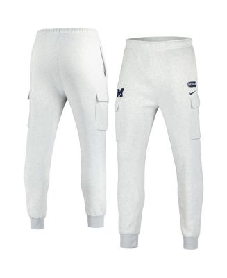 Men's Nike Heather Gray Michigan Wolverines Club Cargo Jogger Pants ...
