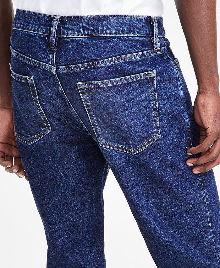 Sun + Stone Men's Straight Fit Indigo Blue Jeans - Macy's