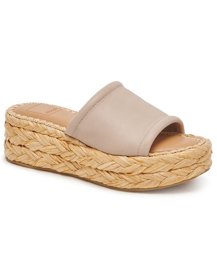 Dolce Vita Women's Chavi Raffia Flatform Slide Sandals - Macy's